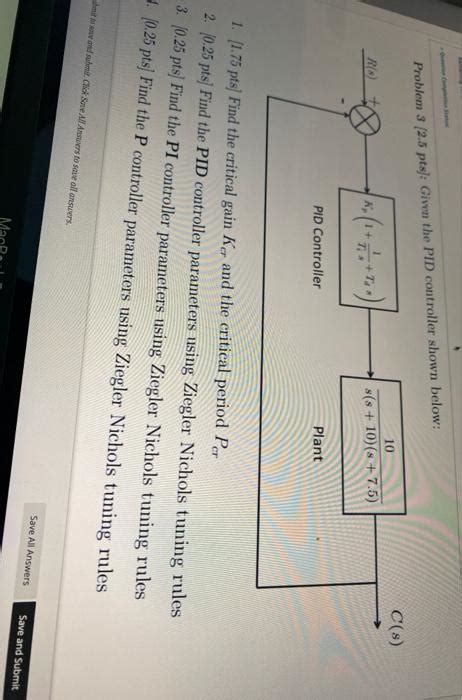 Solved Problem 3 25 Pts Given The Pid Controller Shown