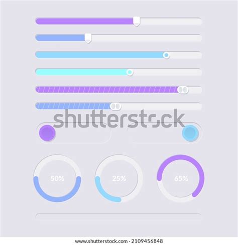 Cool Colored Ui Sliders Set Vector Stock Vector Royalty Free