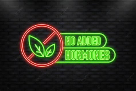 Green Rubber Stamp No Hormones Antibiotics Hormones Eco Salt Vector