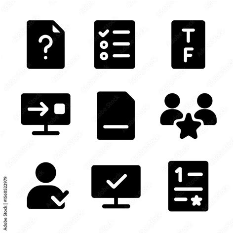 Assessment Icons Grid Solid Filled Icon Set Of Assessment Methods