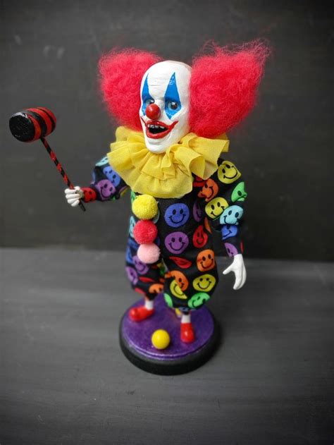 Horror Clown Figurine Clown Art Doll Creepy Carnival Doll Circus