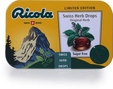 Ricola Original Herb Sugar Free Drops 75g Tin Original Herb Candy