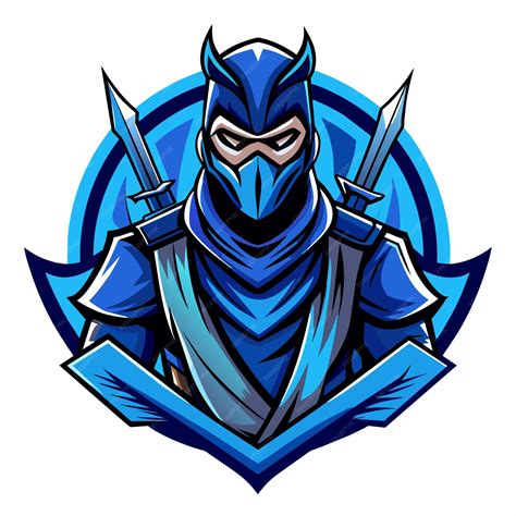 A Digital Illustration Of A Blue Ninja Assassin With A Mask Holding Two