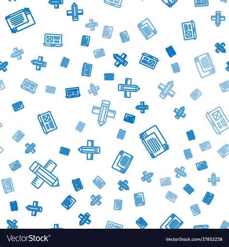 Set Line Crossed Ruler And Pencil Ui Or Ux Design Vector Image