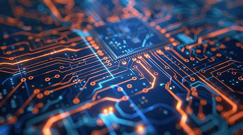 Blue Purple Circuit Board Tech Background Circuit Board Tech Background Science And