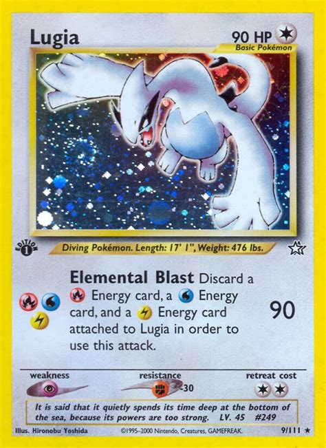 Original Lugia Pokemon Card