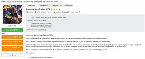Quantum Algo Trading Mt5 Review Advanced Reliable Forex Ea By David