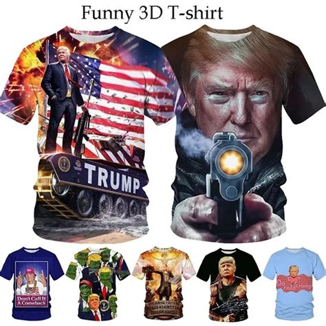 Menwomen Newest Fashion Donald Trump Print T Shirts 2024 Presidential