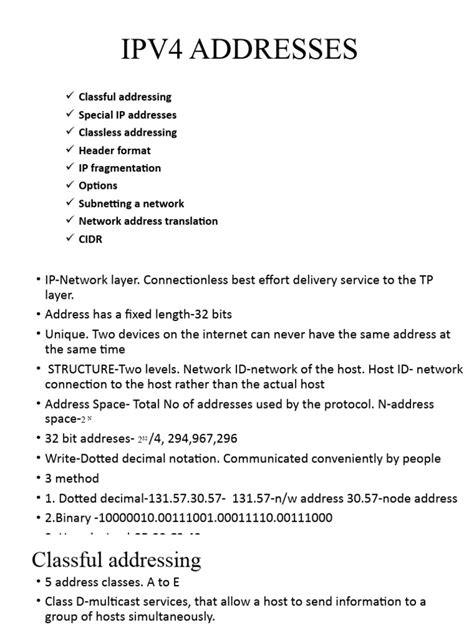 ipv4 addresses pdf ip address internet protocols