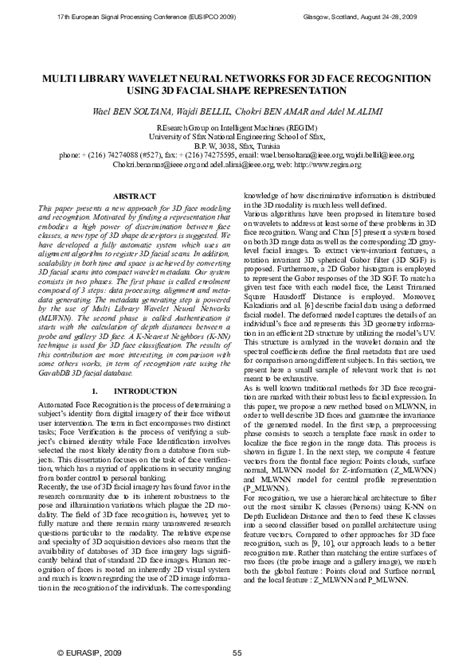 Pdf Multi Library Wavelet Neural Networks For 3d Face Recognition