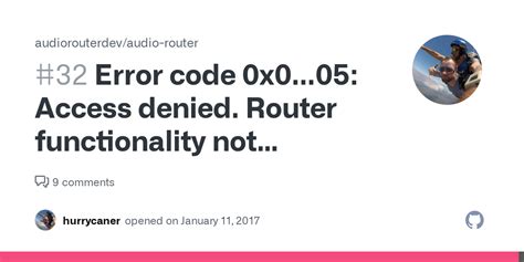 Error Code X Access Denied Router Functionality Not Available Issue