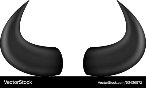 Black Devil Horns Isolated On A White Background Vector Image