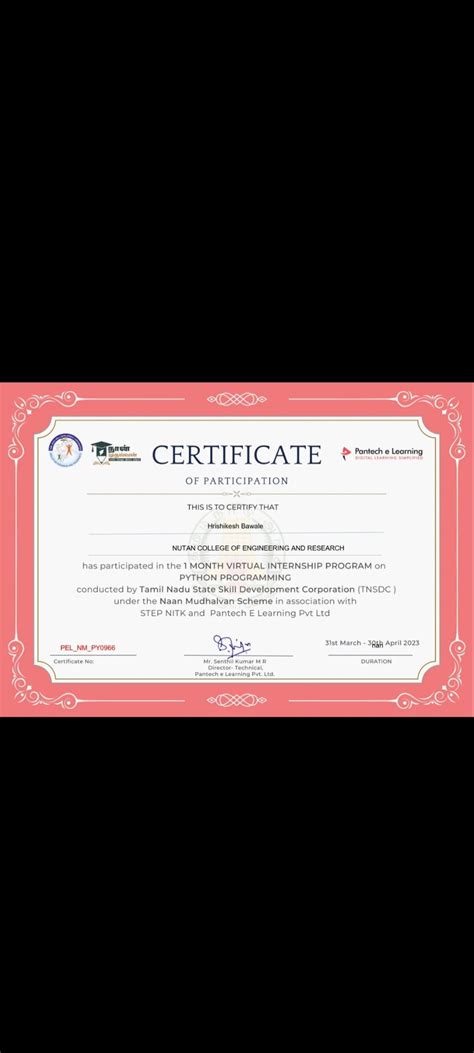 Hrishikesh Bawale On Linkedin Python Programming Internship