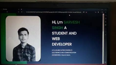 Sarvesh Singh On Linkedin I Am Glad To Share My Portfolio Website Created By Using Html And Css