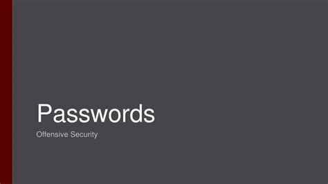 Ppt Offensive Security Strategies For Cracking Hashed Passwords Powerpoint Presentation Id