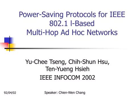Ppt Power Saving Protocols For Ieee 8021 L Based Multi Hop Ad Hoc Networks Powerpoint
