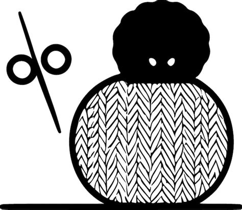 Premium Vector Crochet Black And White Vector Illustration