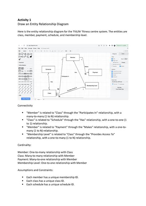 Database Assignments Activity 1 Draw An Entity Relationship Diagram