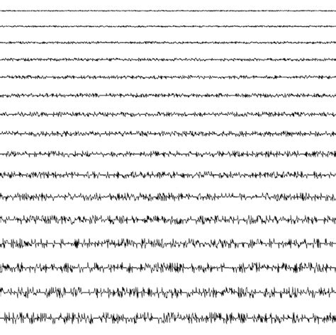 Premium Vector Set Of Horizontal Line Doodles Of Seismic Waves Of The Vibrational Form Of An