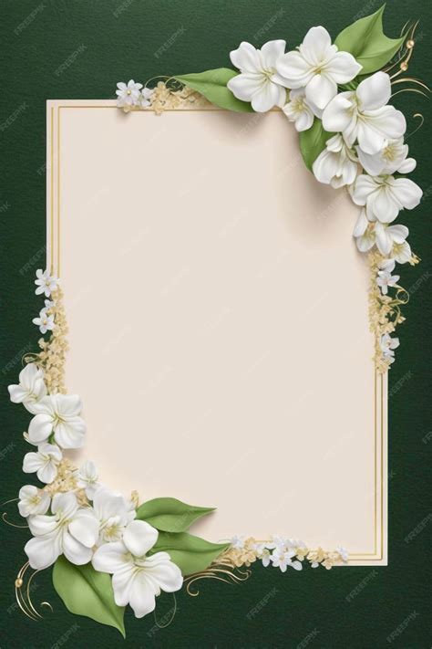 Premium Ai Image Save The Date Frame Of Flowers Middle Empty Copy Space