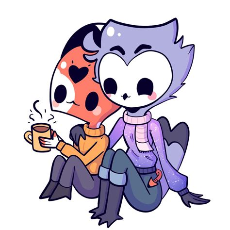 Stolas And Blitz Having A Moment Chibi Ish Style Art By Butterscotch Rhelluvaboss