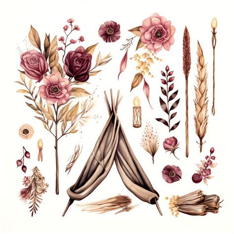 Hermosa ilustración de imágenes prediseñadas de fogata rosa Foto Premium
