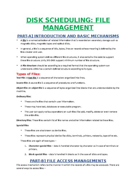 DISK Scheduling FILE Management DISK SCHEDULING FILE MANAGEMENT