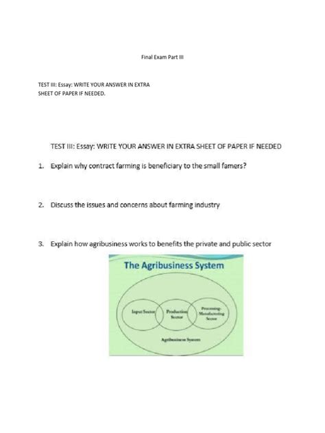 Final Exam Part Iii Pdf Agriculture Economies