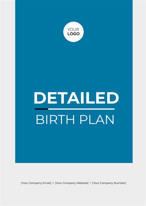 Free Birth Plan Templates Editable And Printable