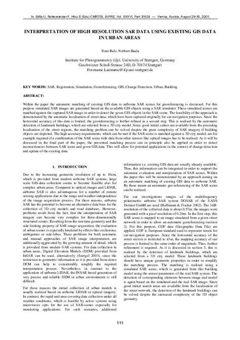 pdf interpretation of high resolution sar data using existing gis