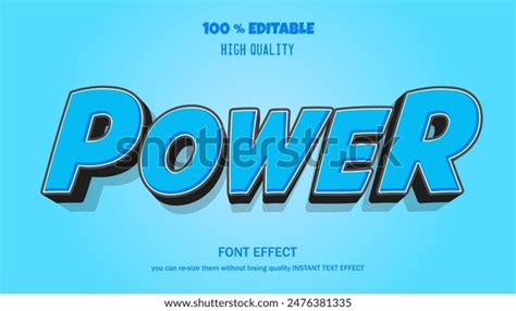 3d Power Text Effect Editable Text Stock Vector Royalty Free