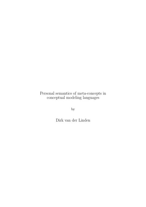 Pdf Personal Semantics Of Meta Concepts In Conceptual Modeling Languages