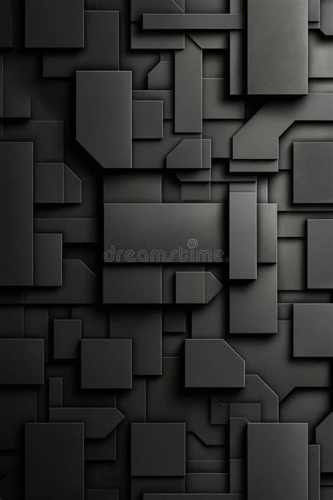 A Black And Gray Geometric Pattern Is Displayed On A Wall Generative Ai Stock Illustration