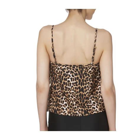 Jaclyn Smith Womens Tiered Tankini Swim Top Leopard Print