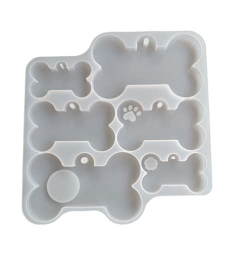 Molde Silicona Hueso Chapa Collar Resina Dolcre