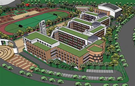 现代学校 Sketchup模型 Sketchup模型库 建e室内设计网