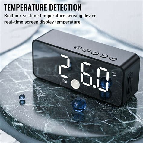 Led Mirror Alarm Clock Digital Snooze Table Clock Grandado
