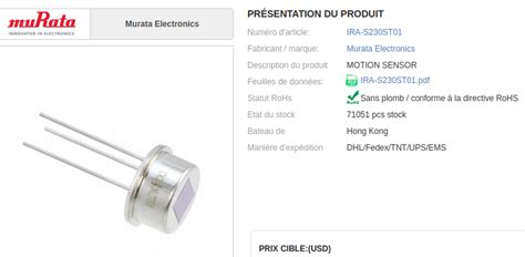 Fonctionnement Pir Murata Arduino Français Arduino Forum