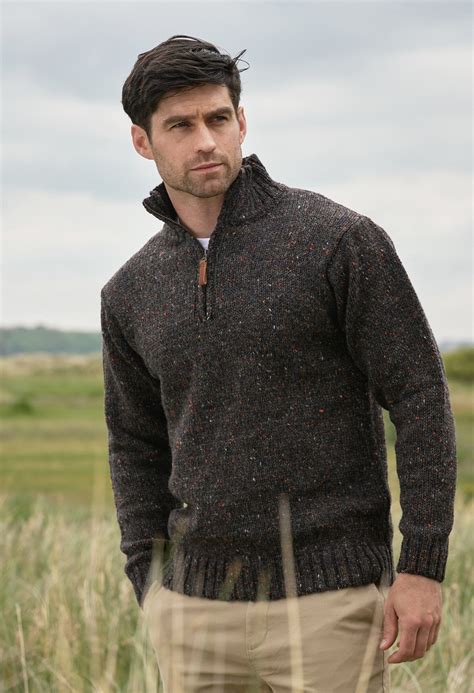 Donegal Wool Mens Half Zip Sweater Z 2040