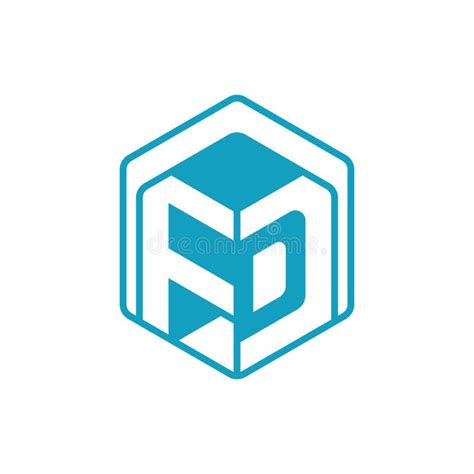 Fd Letter Hexagon Vector Logo Design Stock Vector Illustration Of
