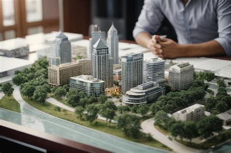 Premium Ai Image Complex Scale Model On The Table Real Estate