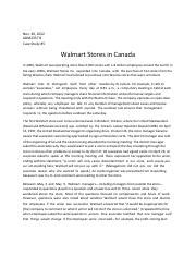 CaseStudy WalmartStoresInCanada Pdf Course Hero