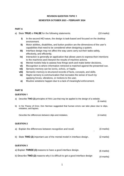 Revision Question Topic 1 17102023 1 Revision Question Topic 1