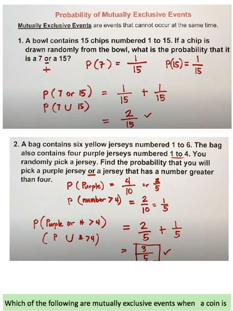 mutually exclusive and not mutually exclusive pdf mathematical