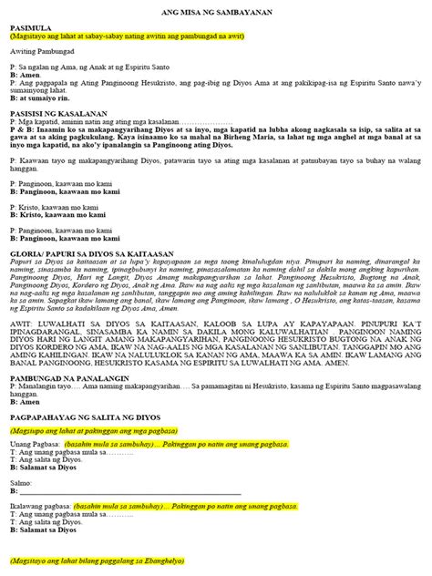 Misa Ng Sambayanan Pdf