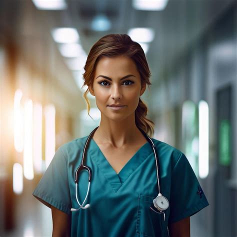A Woman Doctor In Hospital Premium Ai Generated Image