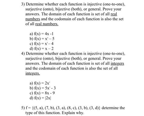 Solved 3 Determine Whether Each Function Is Injective Chegg Com