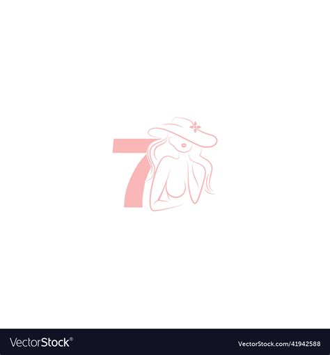 Sexy Woman Design With Number 7 Icon Royalty Free Vector