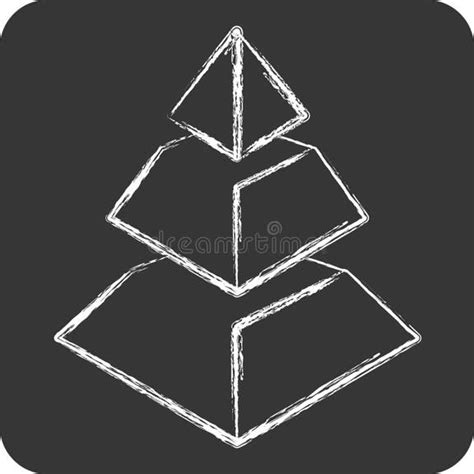 Icon Pyramid Chart Related To 3d Visualization Symbol Chalk Style Simple Design Editable