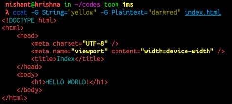 Ccat Colorize Cat Command Output Command In Linux With Examples